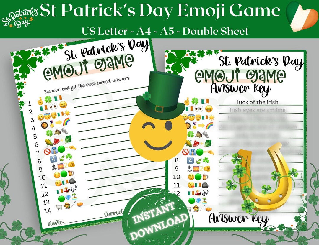 St Patricks Day Emoji Game | St Patrick's Game for Adults/kids ...