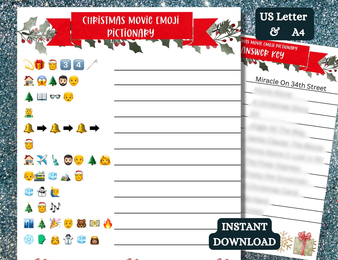 Christmas Movie Emoji Picture Games With Answer Key Christmas Games ...