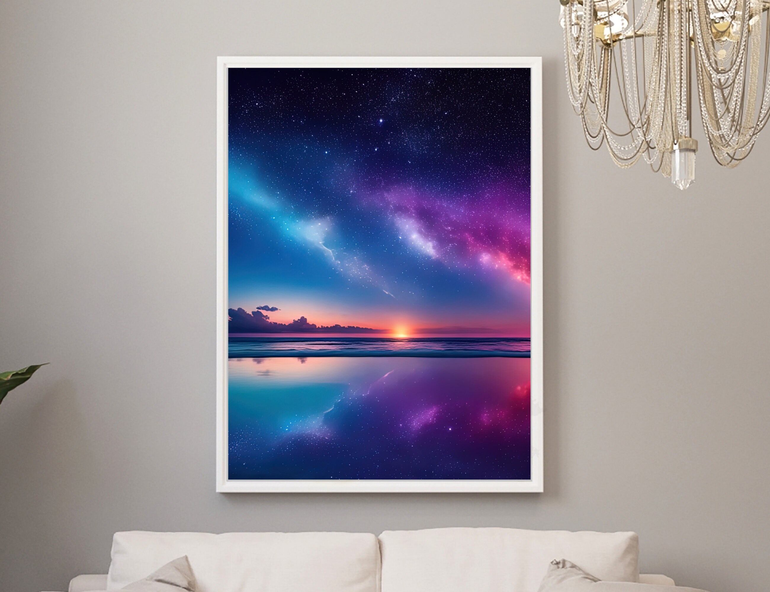 Galaxy Art Prints Milky Way Ai Art Printable Wall at Ocean - Etsy