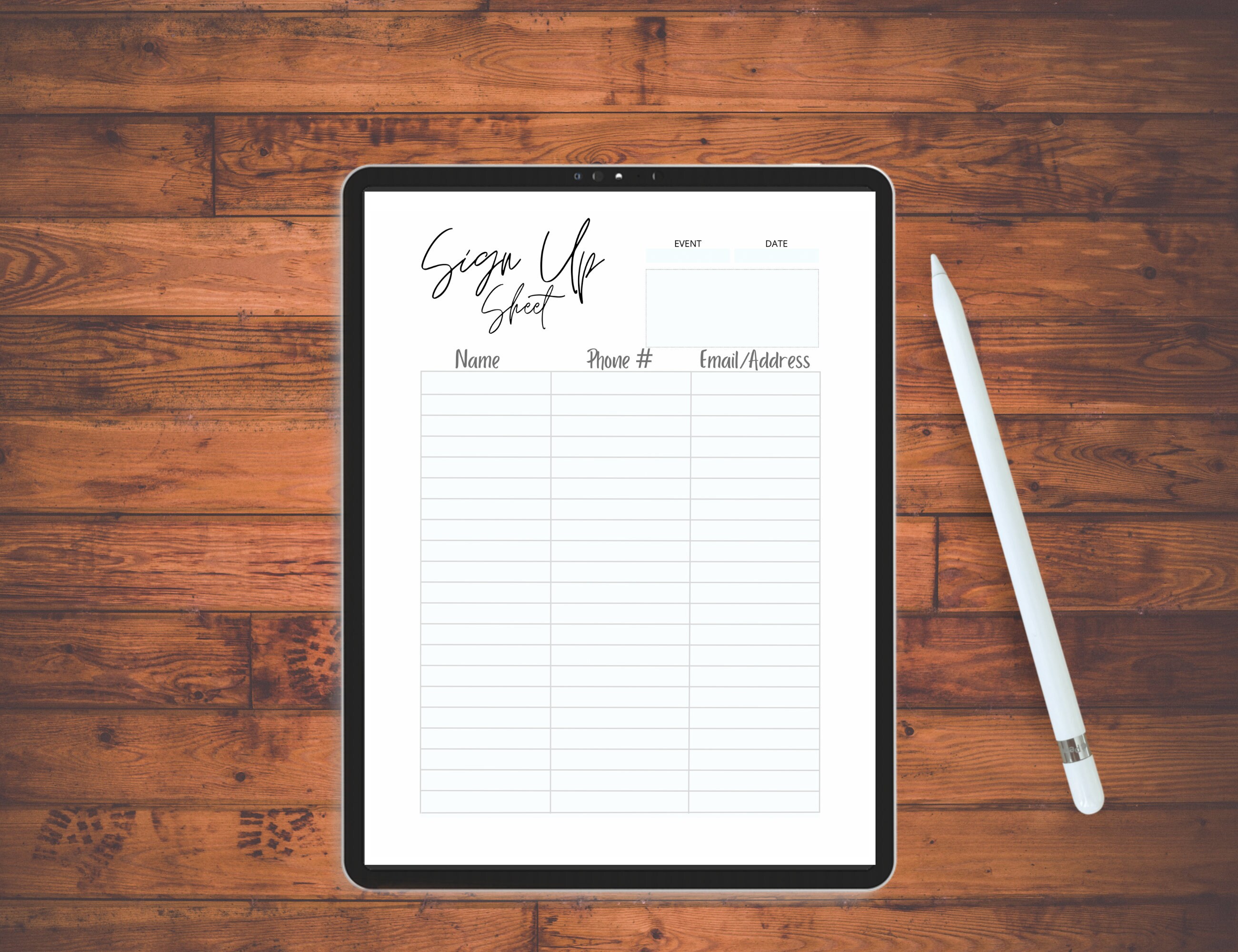 Editable Sign up Sheet Email Sign up Template Business Sign up Sheet ...