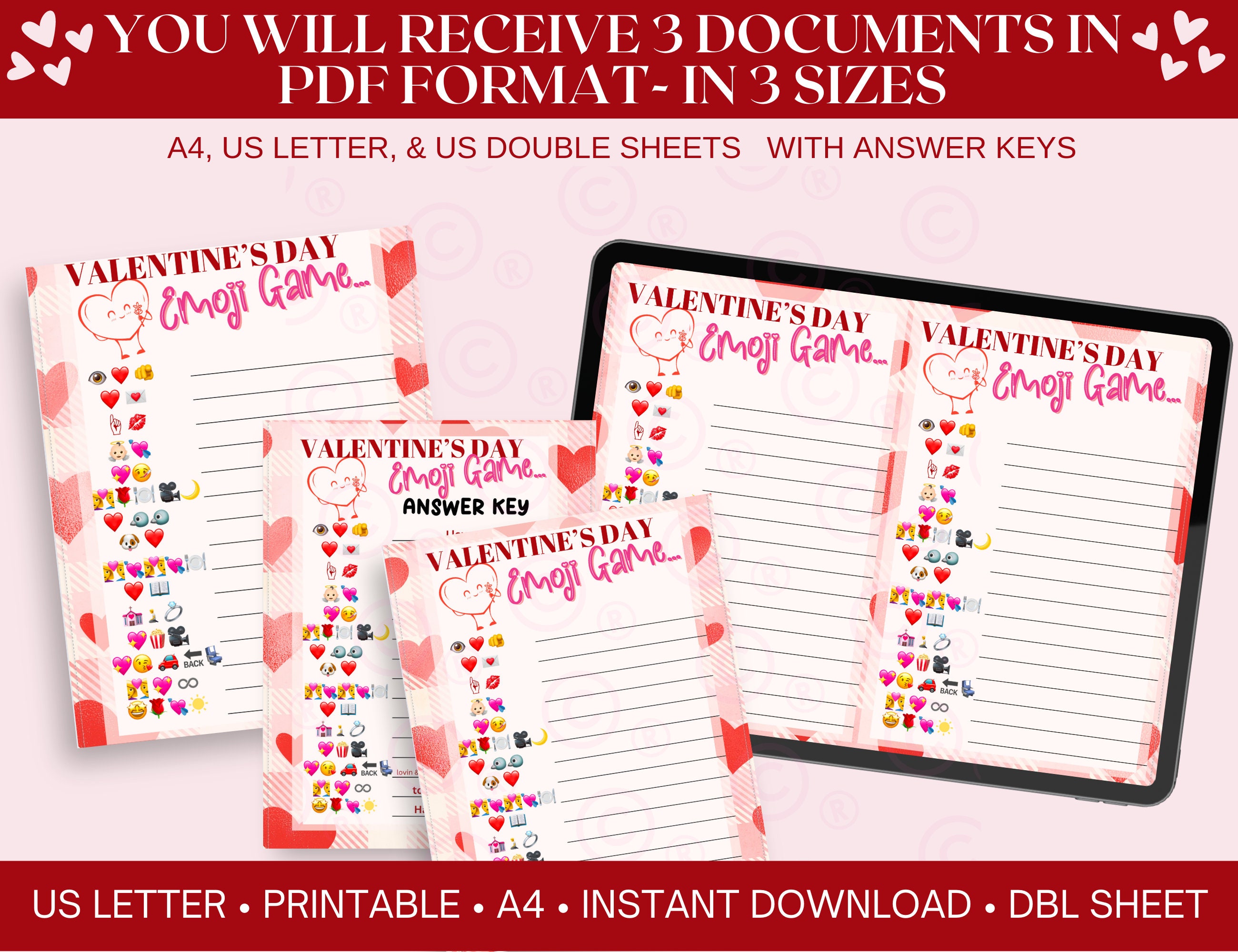 Valentines Emoji Game Valentines Day Emoji Game Instant Download and ...