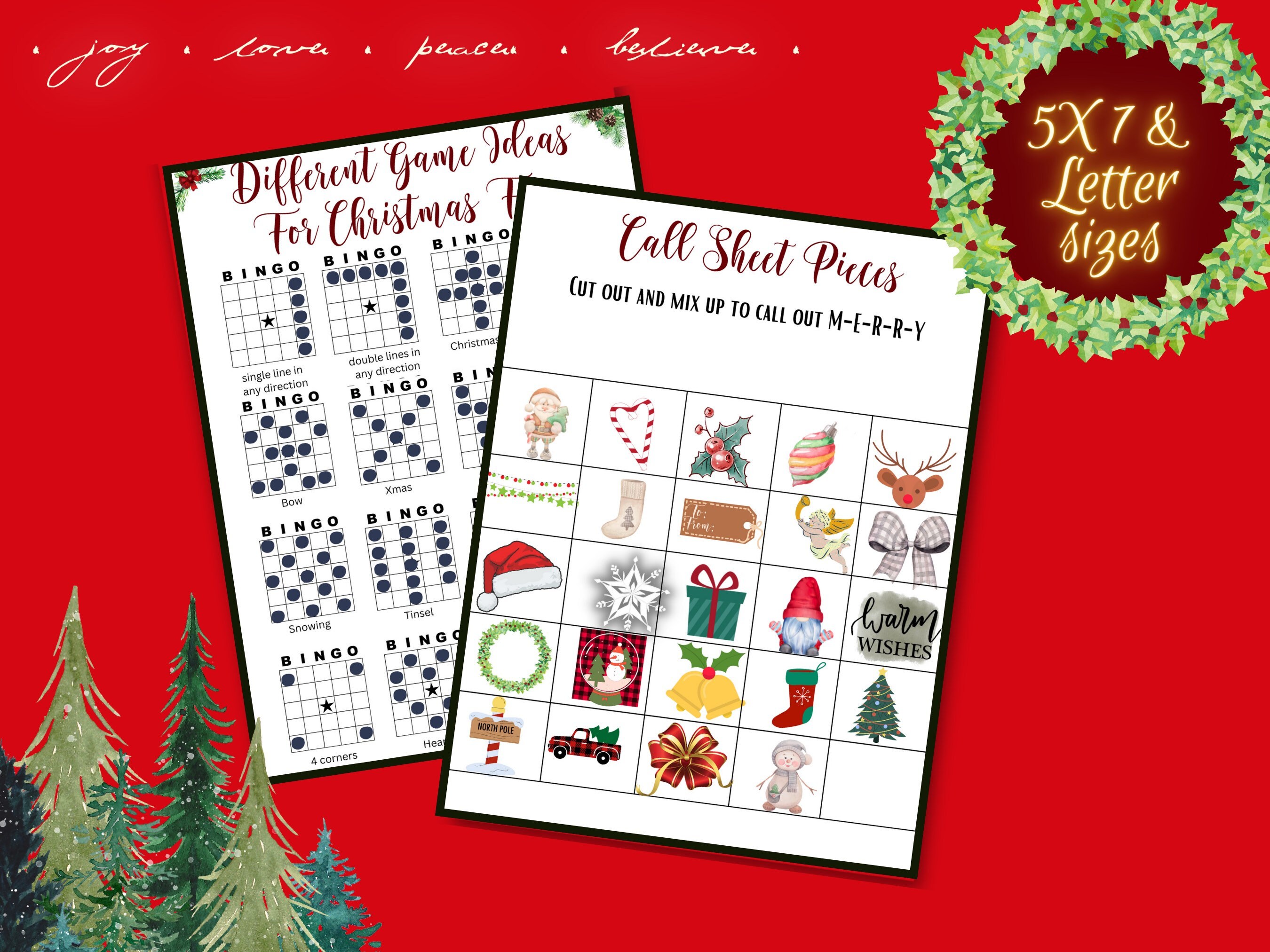 Christmas MERRY Bingo Game | Christmas Bingo Game | Instant Download - Etsy