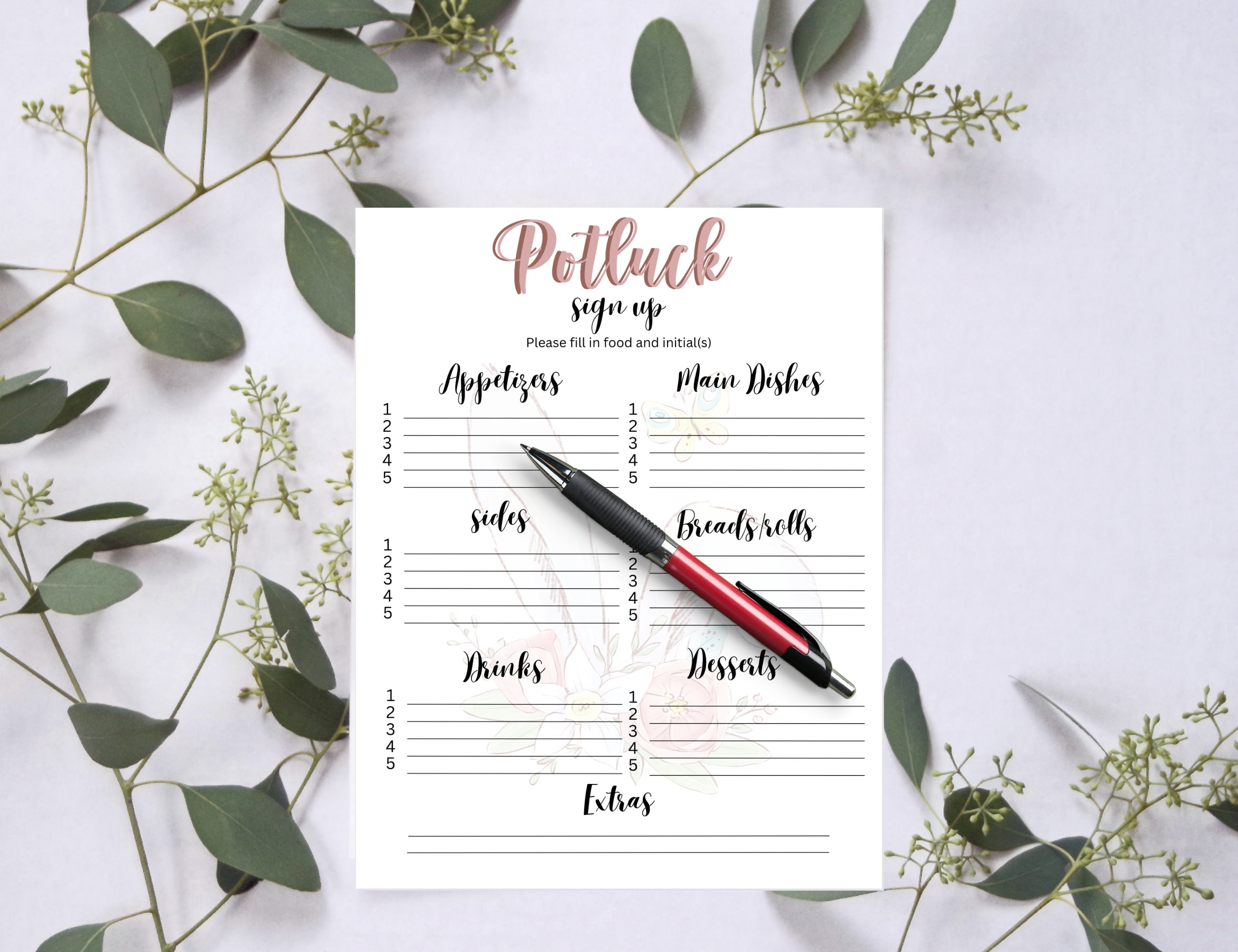 Easter Editable Potluck Sign up Sheets With Canva | Easily Edit for ...