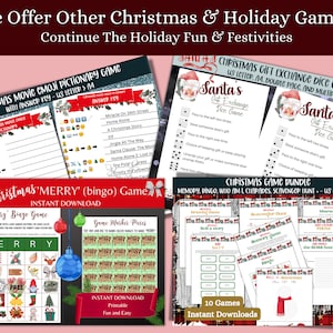 Christmas Trivia Game Printable Christmas Fun Instant Download Party ...