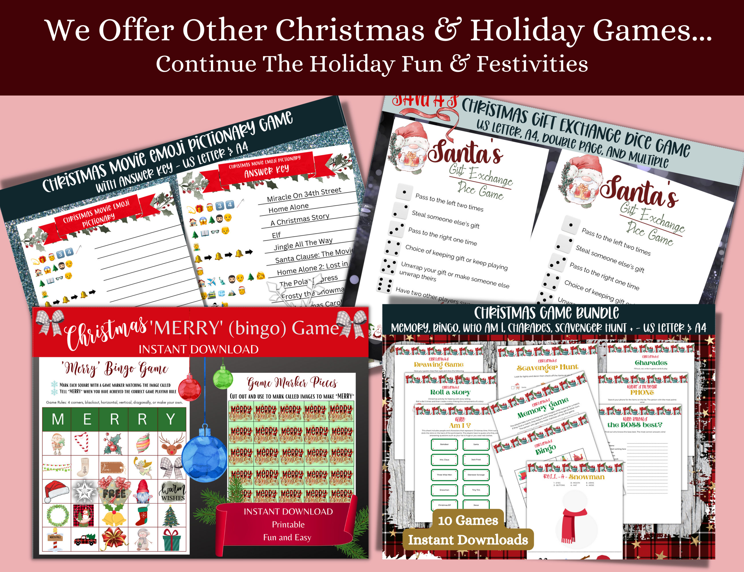 Christmas Trivia Game Printable Christmas Fun Instant - Etsy
