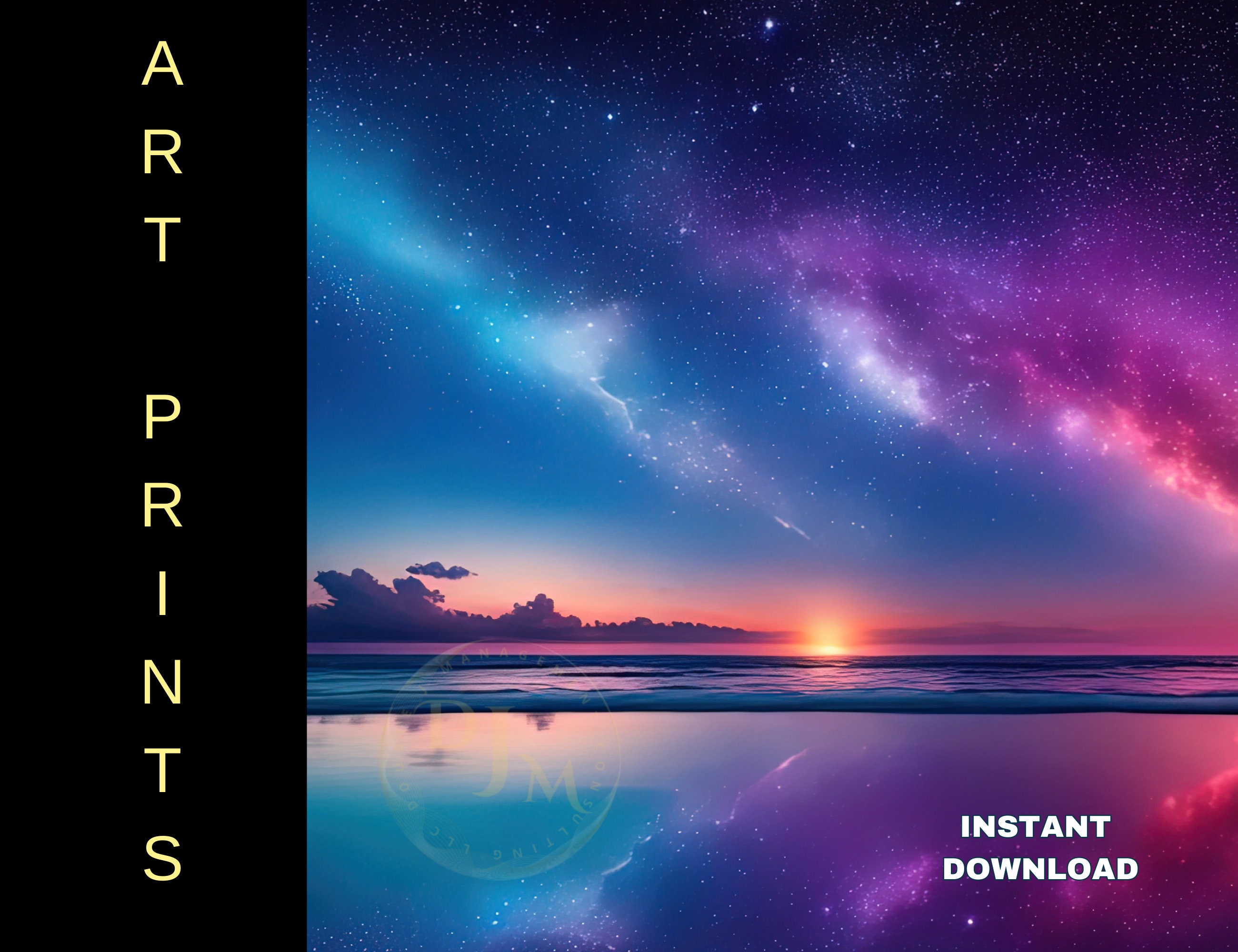 Galaxy Art Prints Milky Way Ai Art Printable Wall at Ocean - Etsy