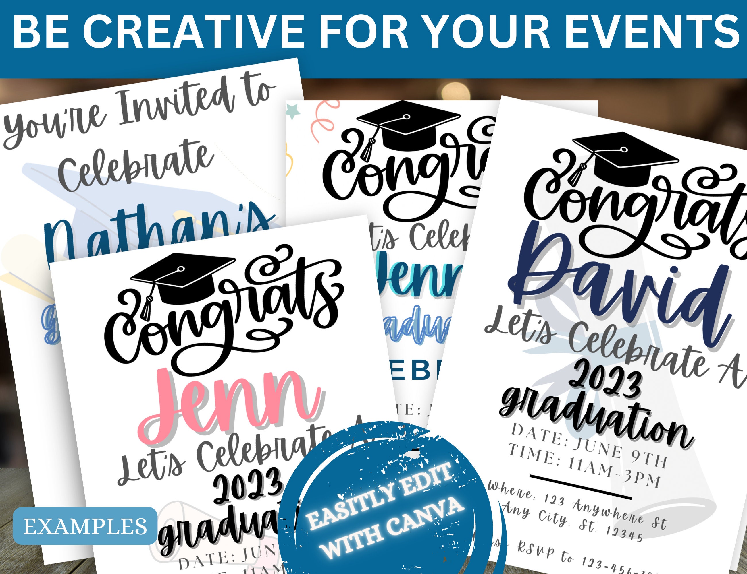 Editable Graduation Invite and Family Reunion Family Gathering ...