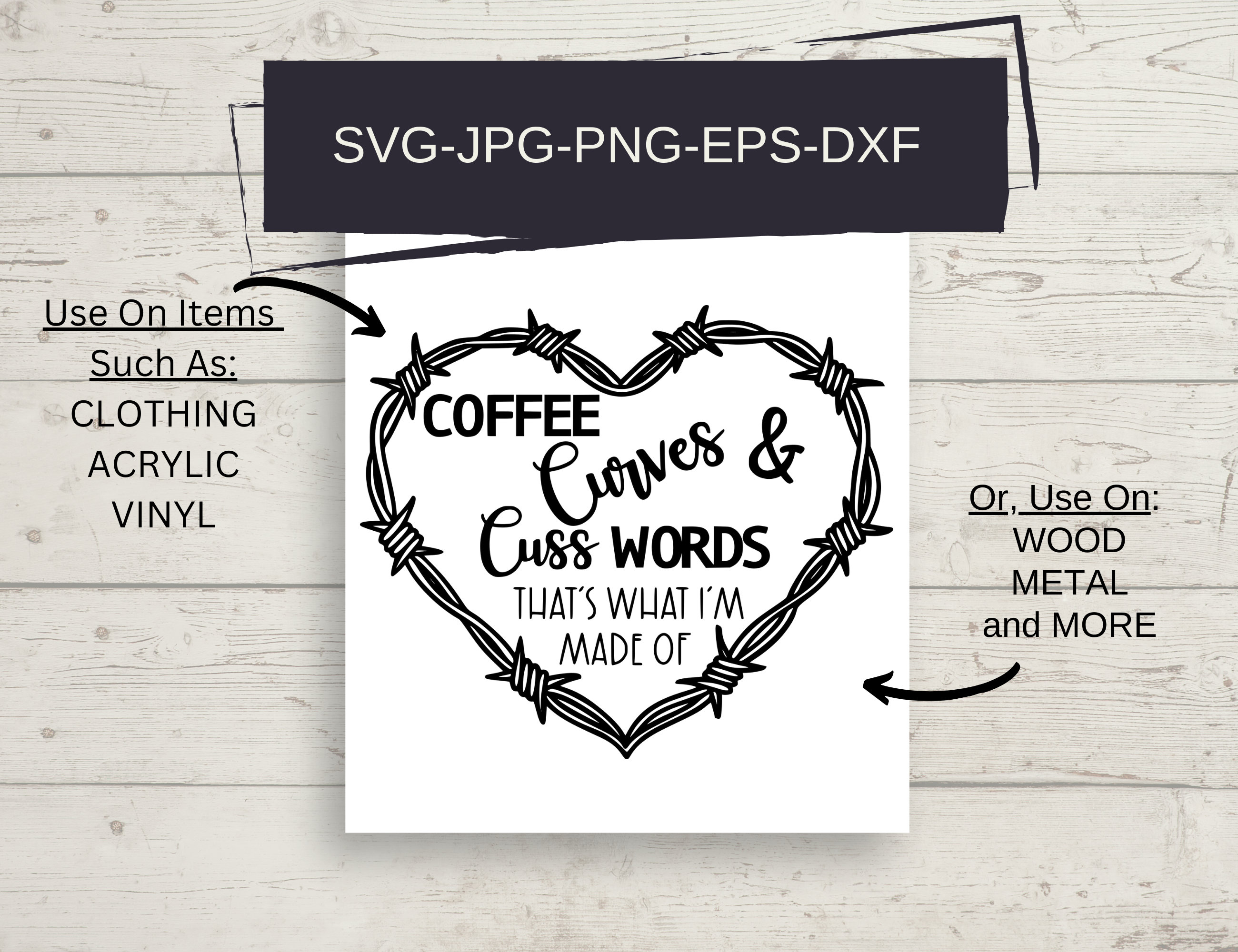 Cuss Words PNG Cut Files SVG Coffee Curves and Cuss Words SVG File - Etsy