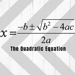 Quadratic Equation SVG and Cutting Files, Math Equation Art PNG and ...