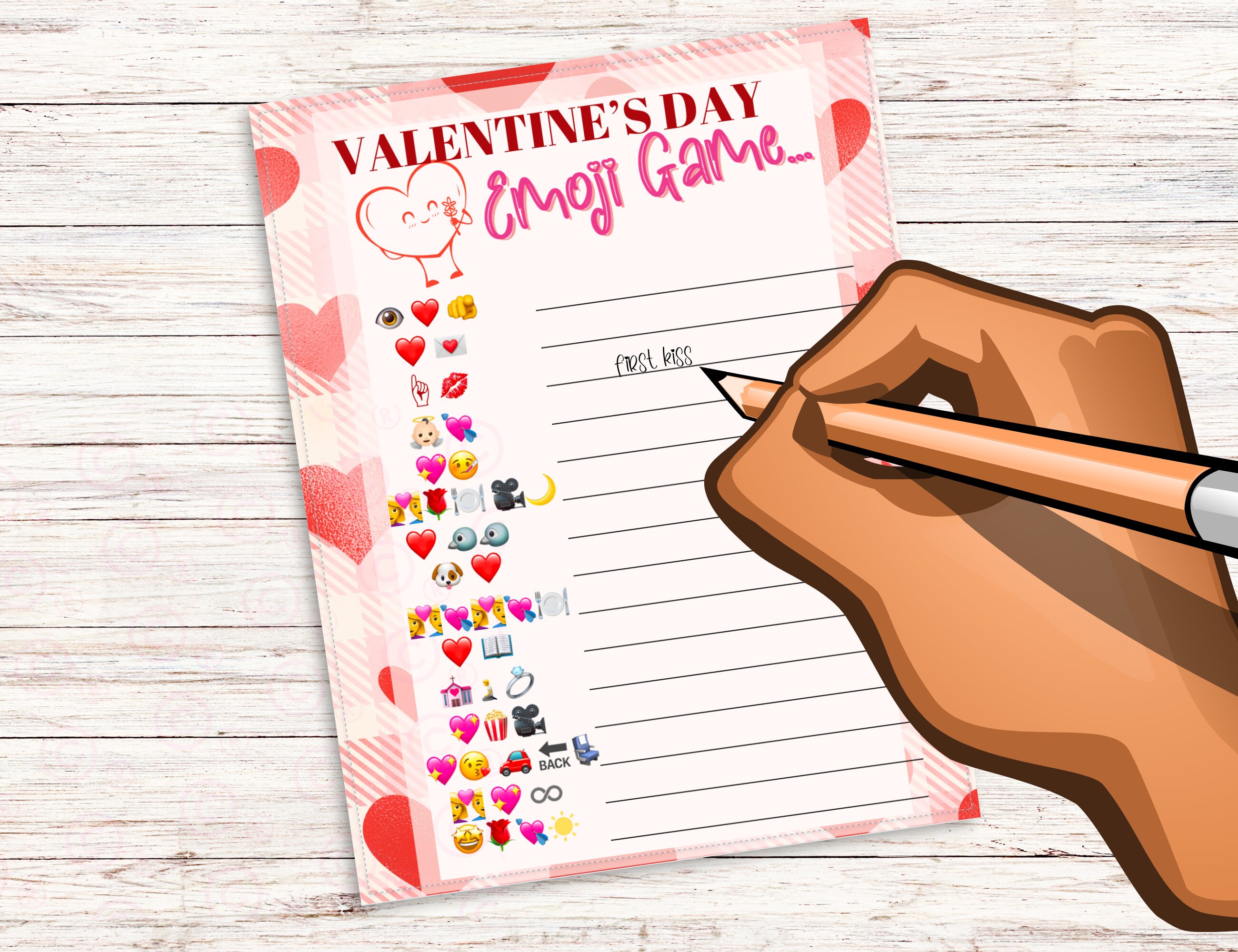 Valentines Emoji Game Valentines Day Emoji Game Instant Download and ...