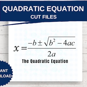 Quadratic Equation SVG and Cutting Files, Math Equation Art PNG and ...