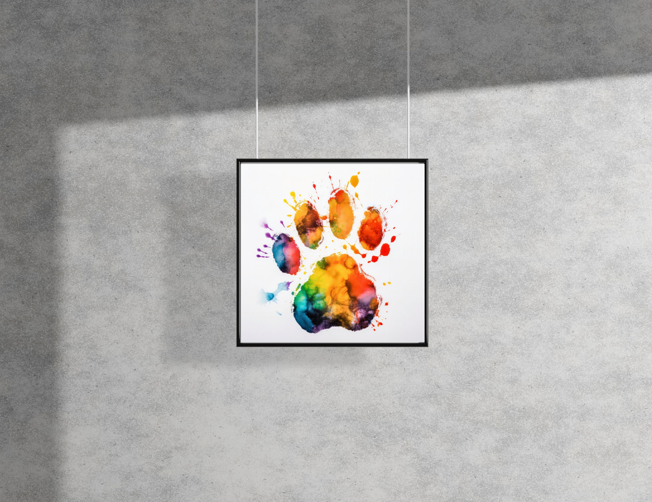 Paw Print Wall Art Watercolor Wall Art Prints Ai Artwork Paw Print Wall ...