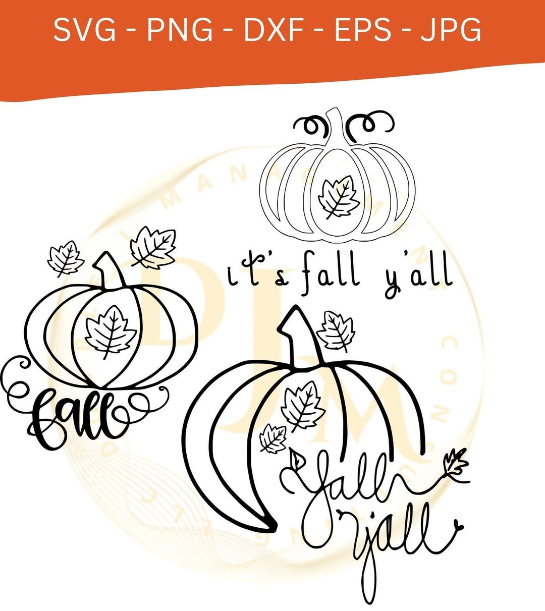 Fall Pumpkins SVG Instant Downloads Set of 3 Autumn Pumpkin Cut Files ...