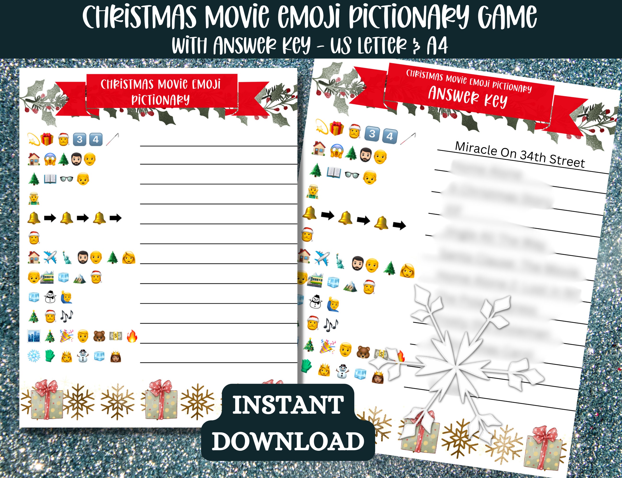 Christmas Movie Emoji Picture Games With Answer Key Christmas Games ...