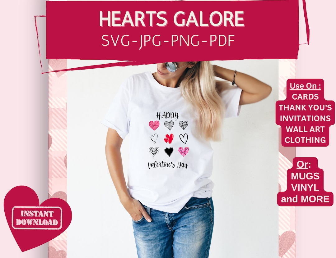 SVG Hearts Cutting File for Cricut Cutting Machine Files Valentines Day ...