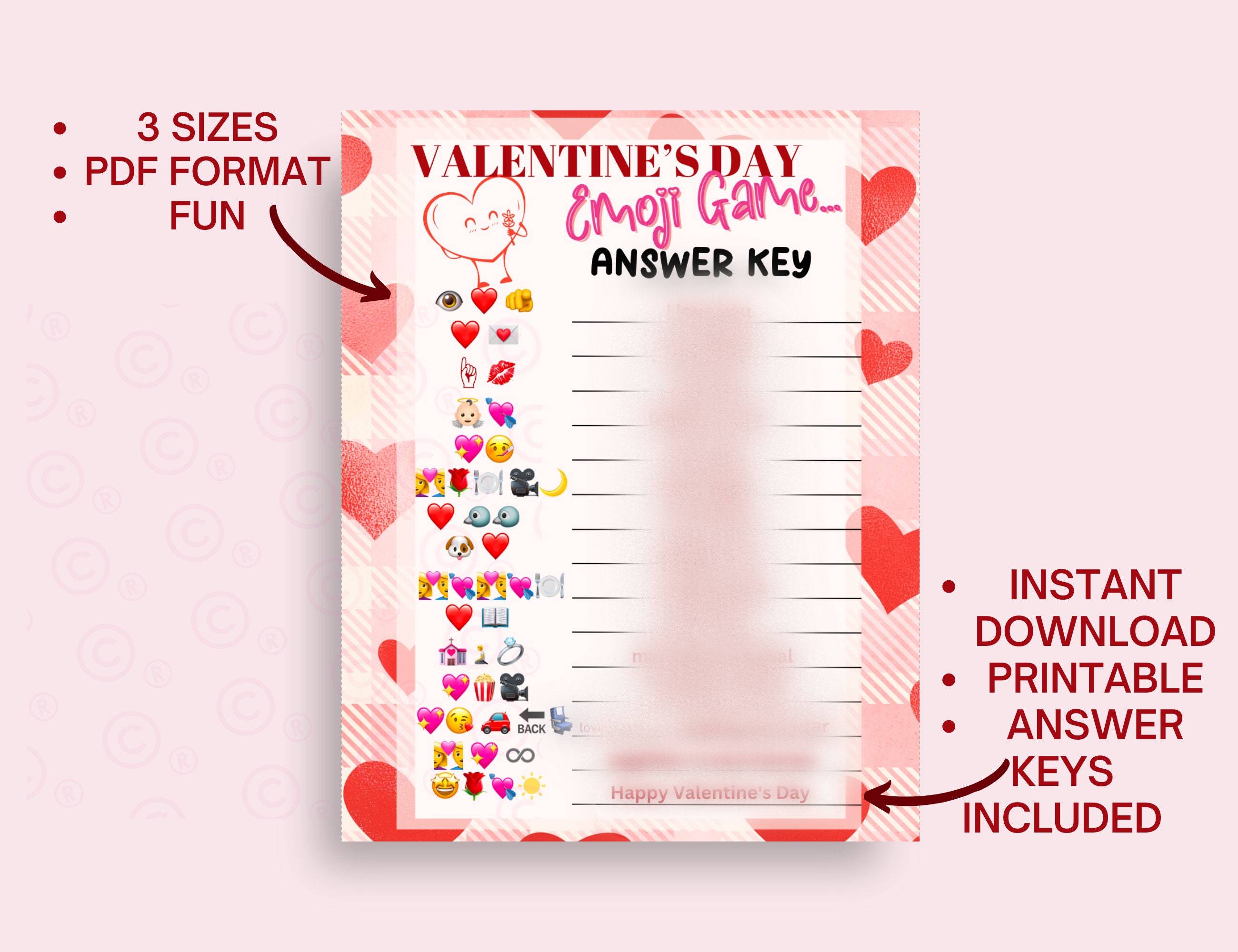 Valentines Emoji Game Valentines Day Emoji Game Instant Download and ...