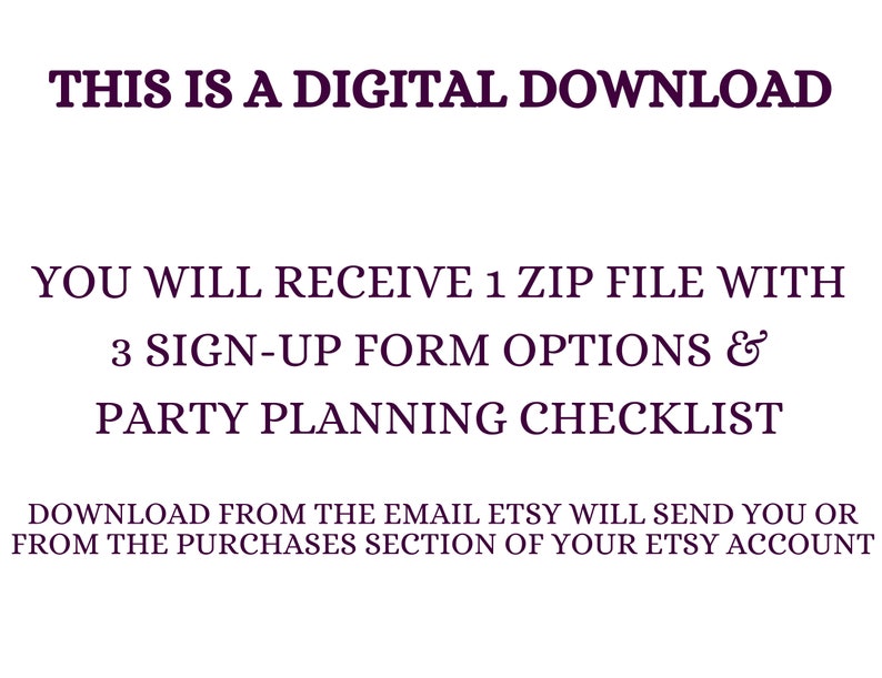 Printable Birthday Party Potluck Sign up Girl Birthday Party Food Sign ...