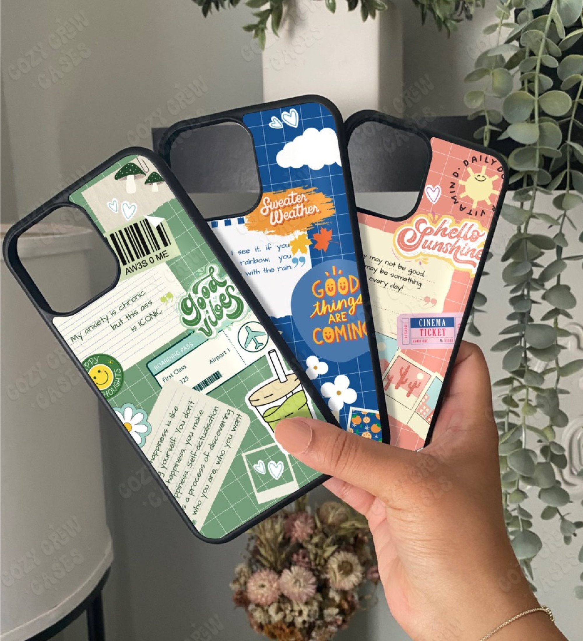 Clear Iphone Case With Scrapbook Paper