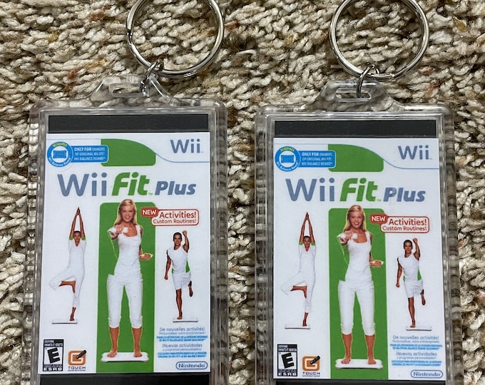 2 Wii Fit Plus "video Game Cover Art Custom Key Chain Displays ...