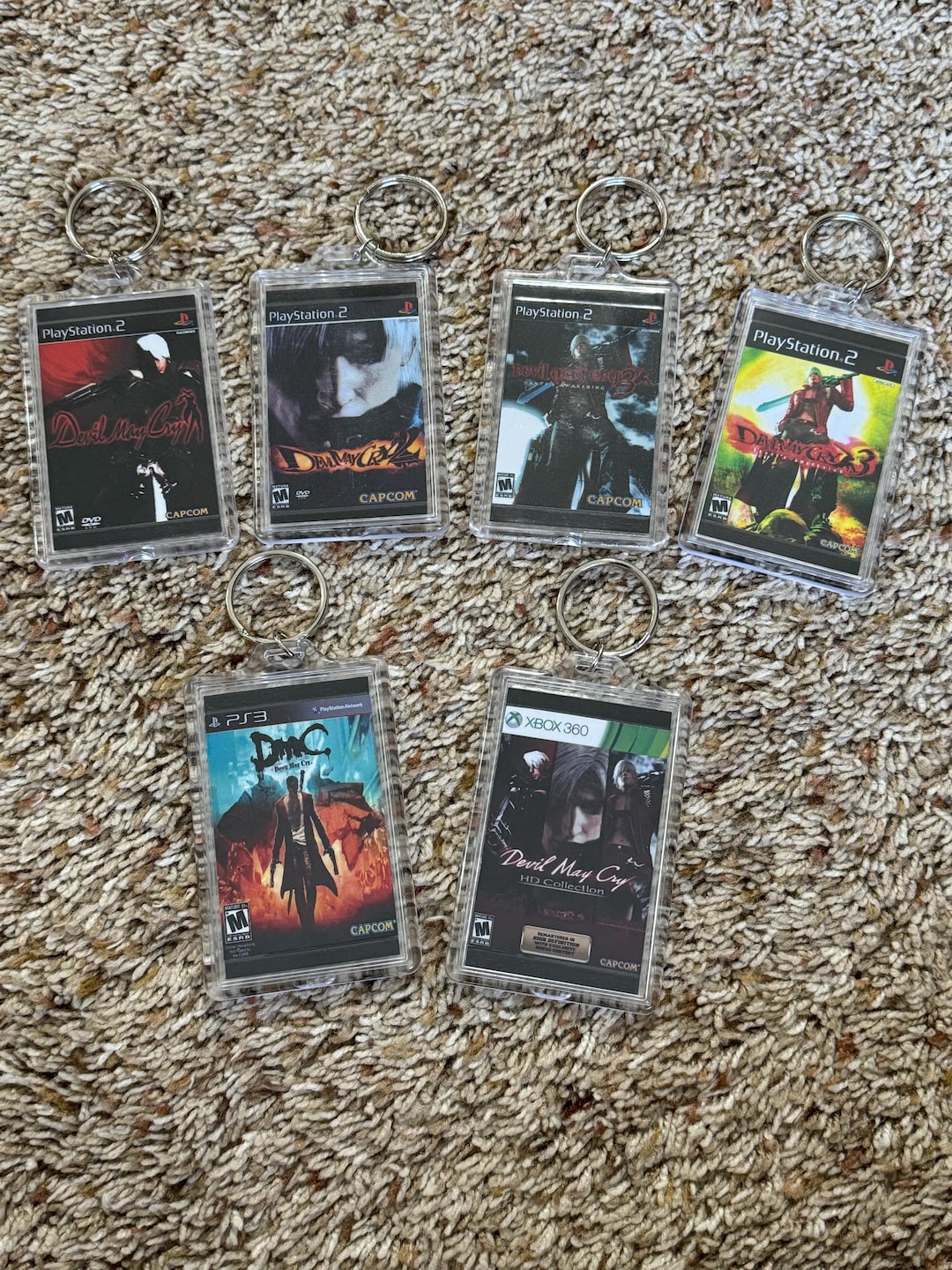 Devil May Cry 1, 2 and 3 "video Game Cover Art Custom Key Chain Display ...