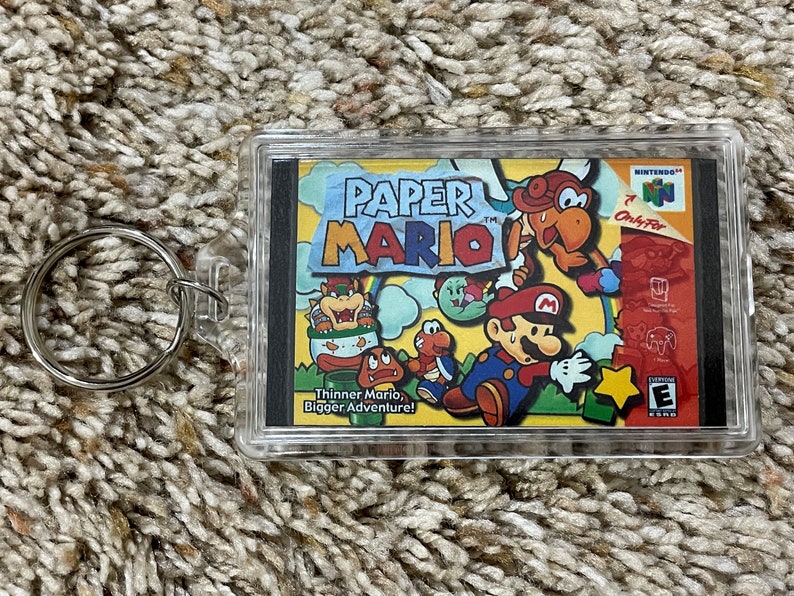 Paper Mario Video Game Cover Art Custom Key Chain Displays - Etsy