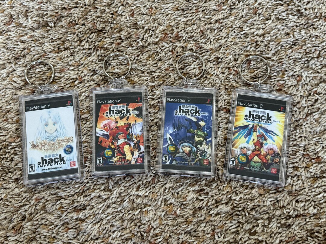 Dot Hack Part 1, 2, 3, 4 "video Game Cover Art Custom Key Chain Display ...