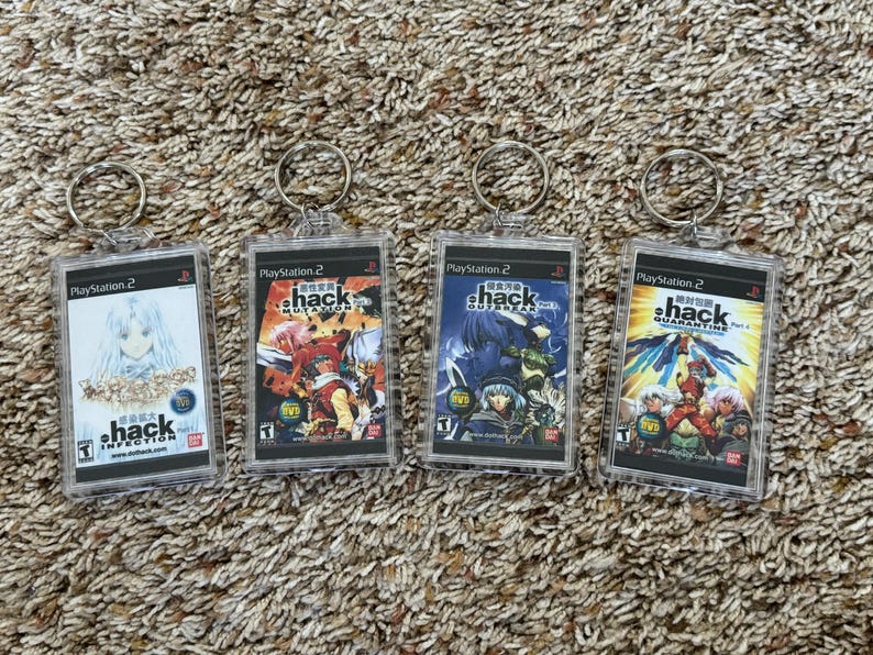 Dot Hack Part 1, 2, 3, 4 "video Game Cover Art Custom Key Chain Display ...