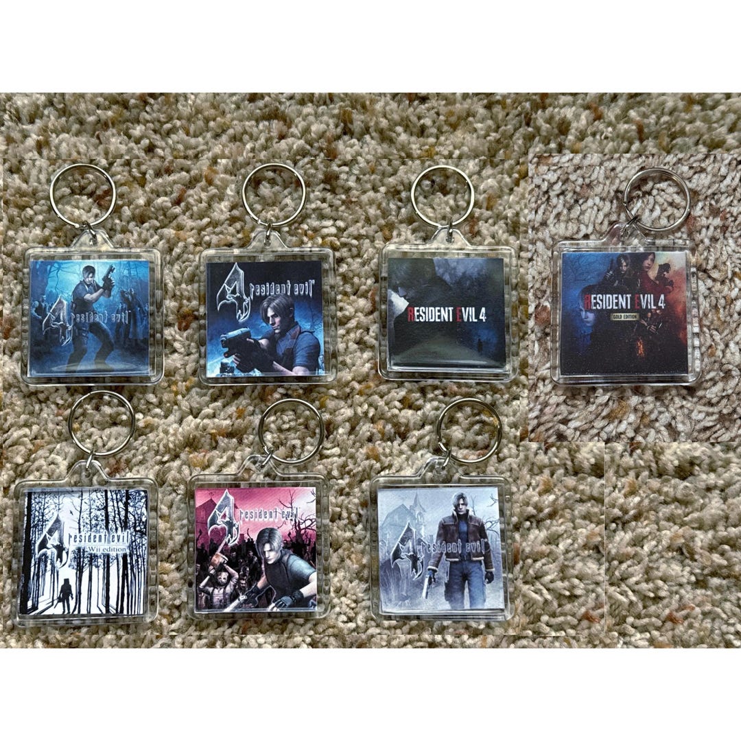 Resident Evil 4 Key Chains " RE4 " - Small Custom Videogame Art Cover ...