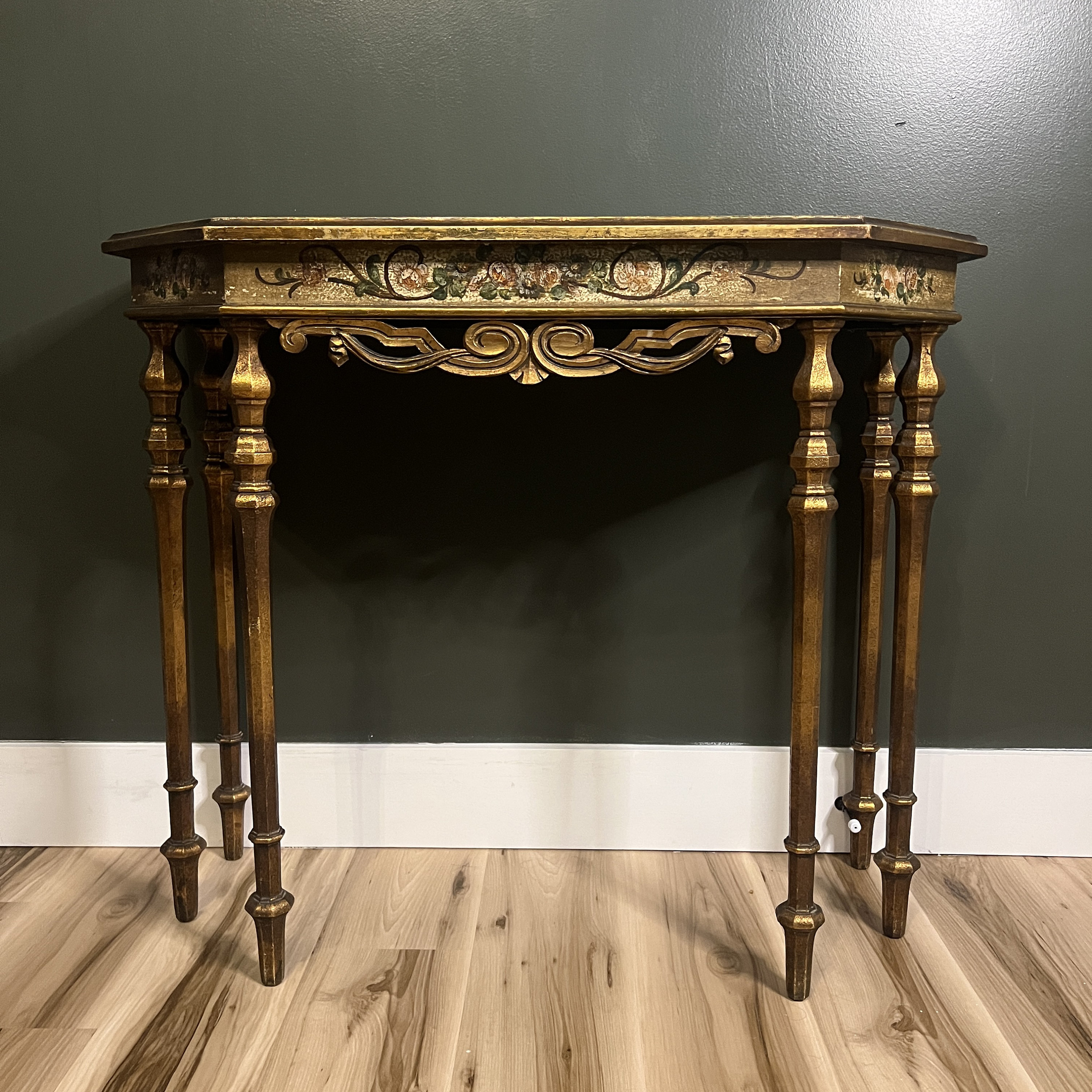 Hand Painted Antique Half Table and Mirror - Etsy