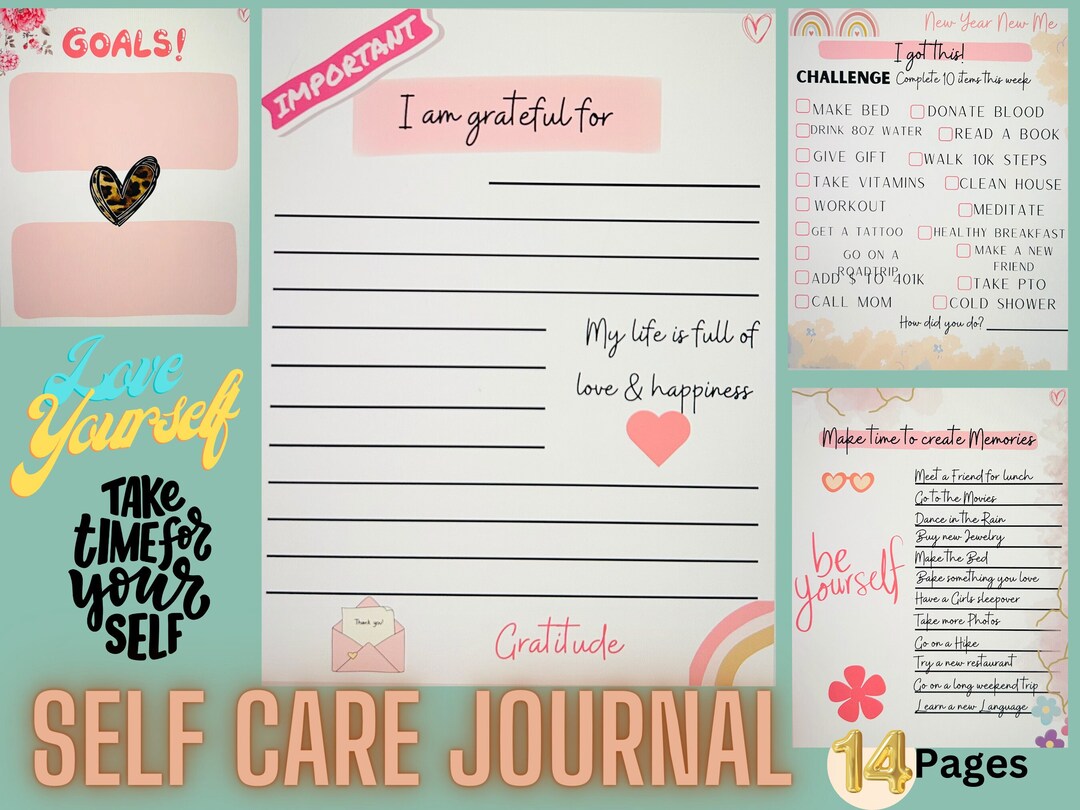 Self Care Checklist, Self Care Planner, Wellness Journal, Therapy ...
