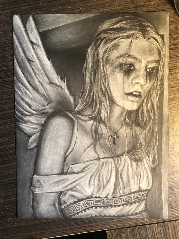 Hand Drawn Charcoal Drawing of Jules From Euphoria - Etsy