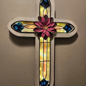 Illuminated Flower Cross - Etsy