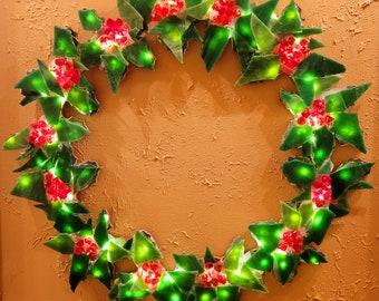 Stained Glass Christmas Wreath - Etsy