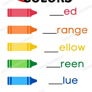PRINTABLE - Learning Colors Activity - Home School - Kindergarten ...