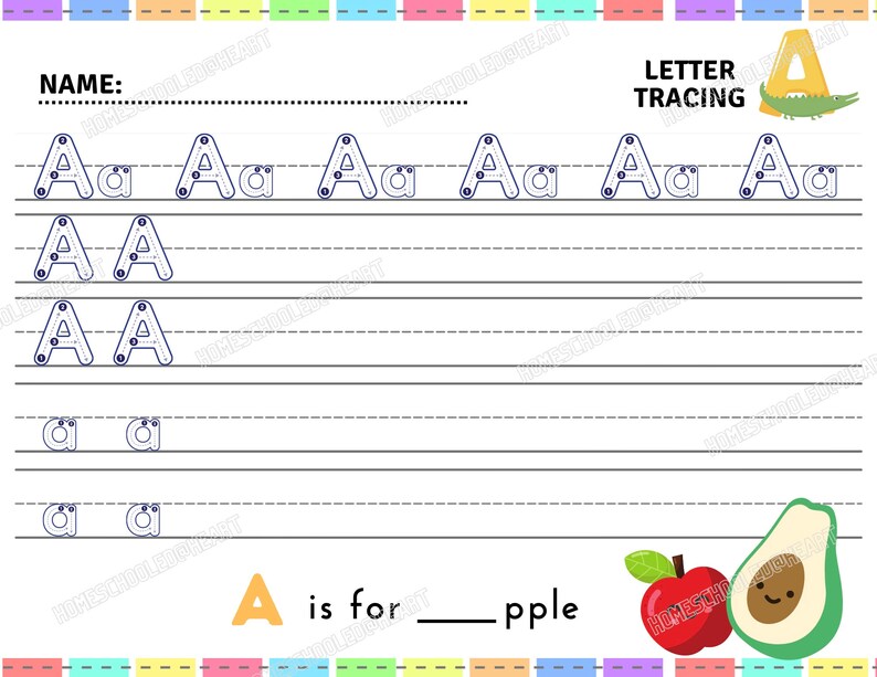 PRINTABLE Alphabet Letter Tracing Workbook - PRACTICE LETTERS A-Z ...