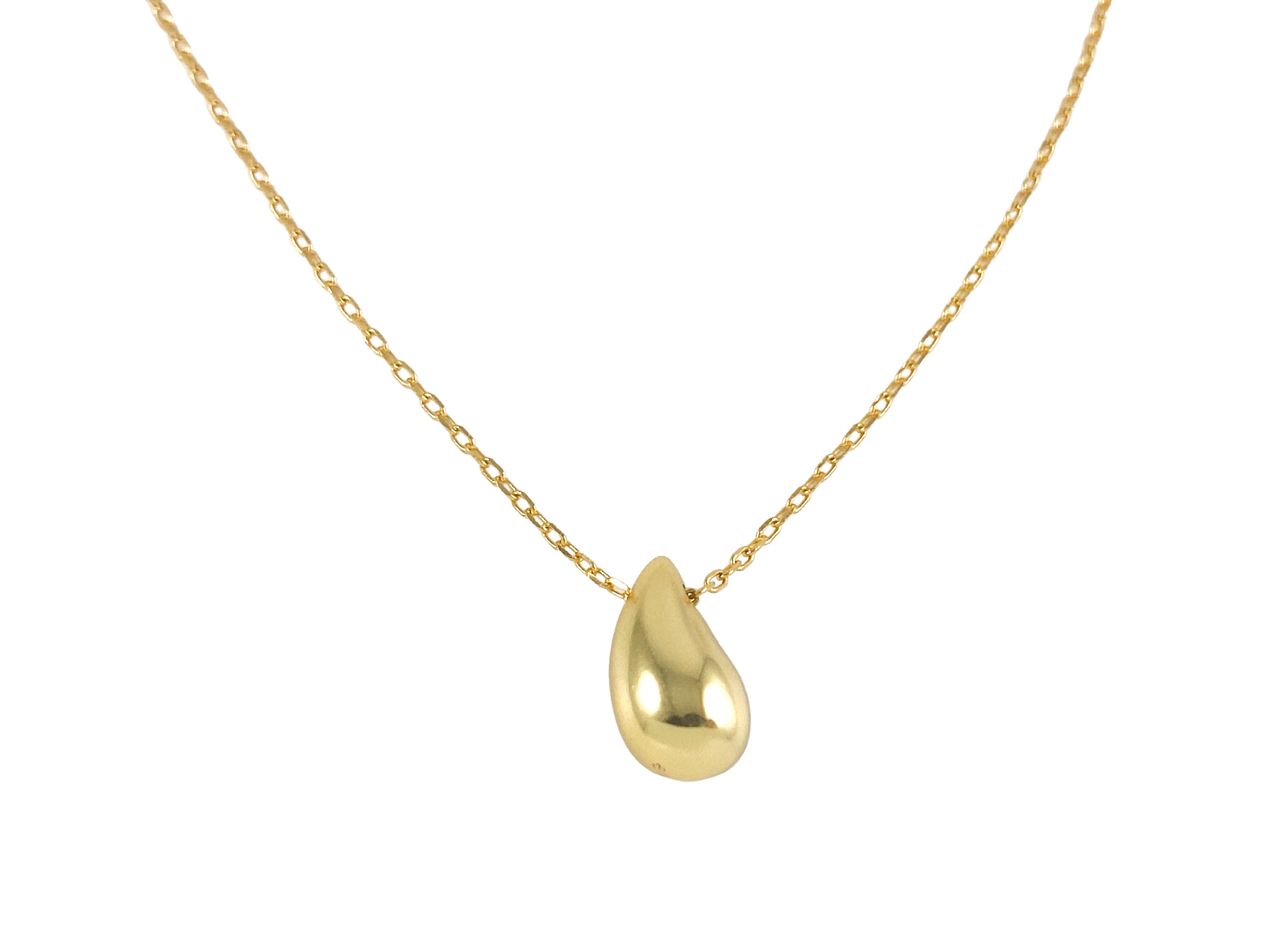 Amelia 18K Gold Teardrop Charm Necklace, Minimalist Dainty Gold Pendant ...
