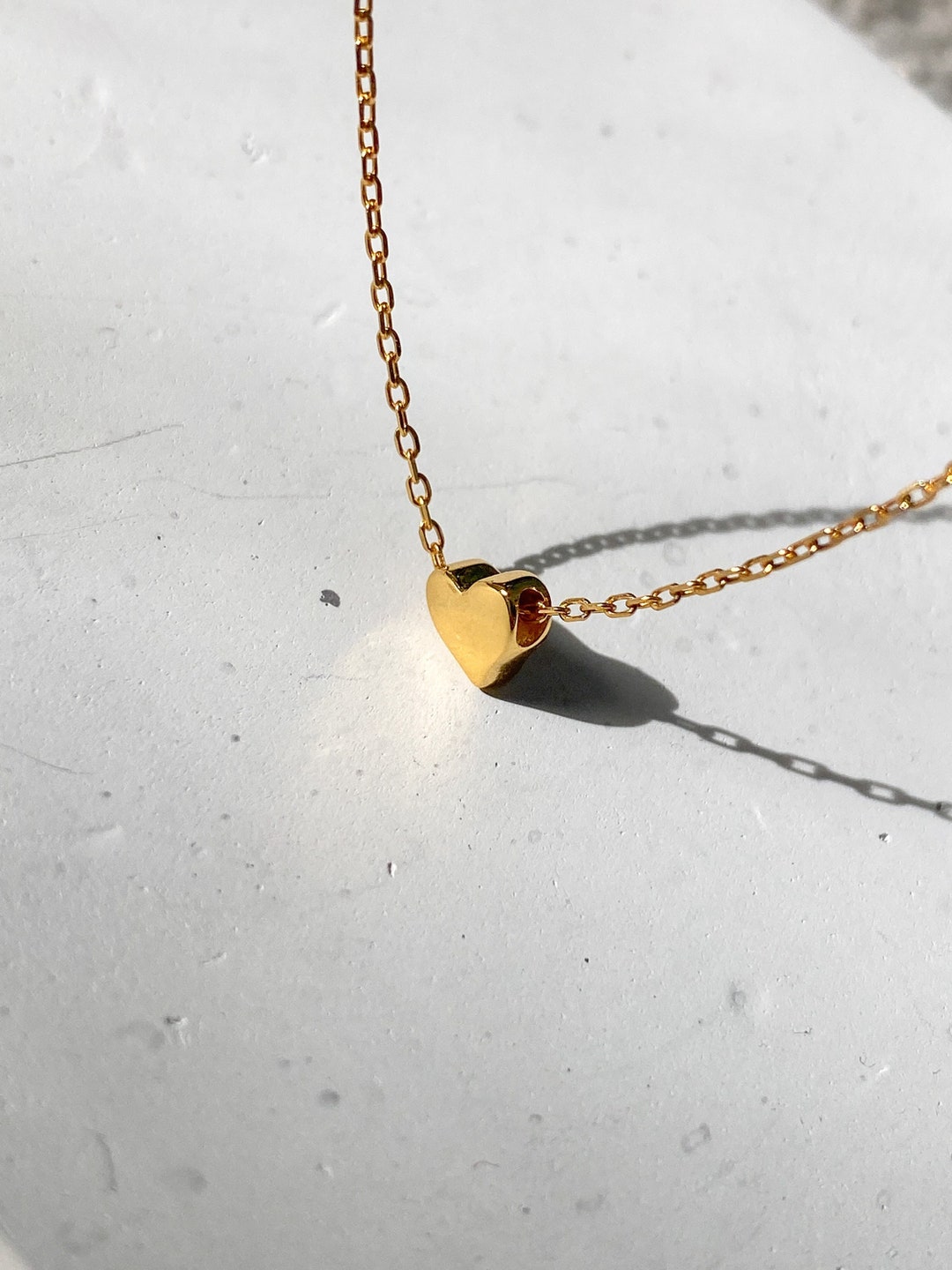Asa 14K Gold Classic Heart Necklace, Heart Pendant, Minimalist Necklace ...