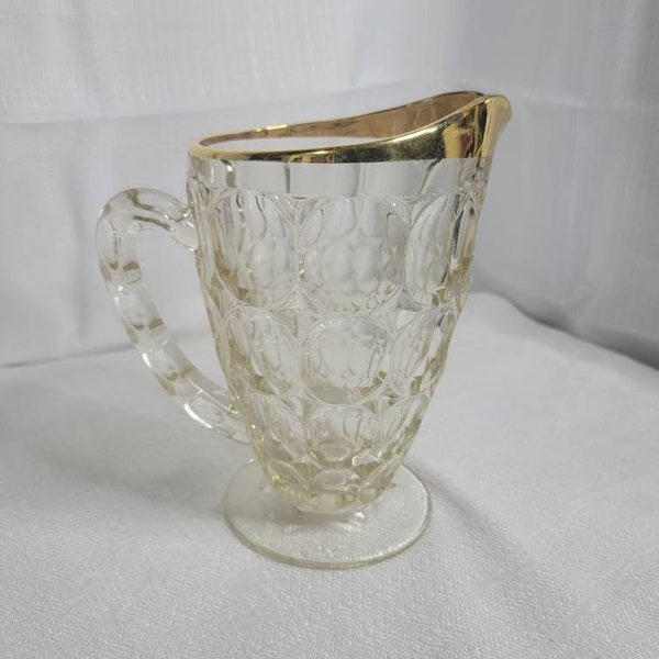 Glass Pitcher With Gold Rim - Etsy