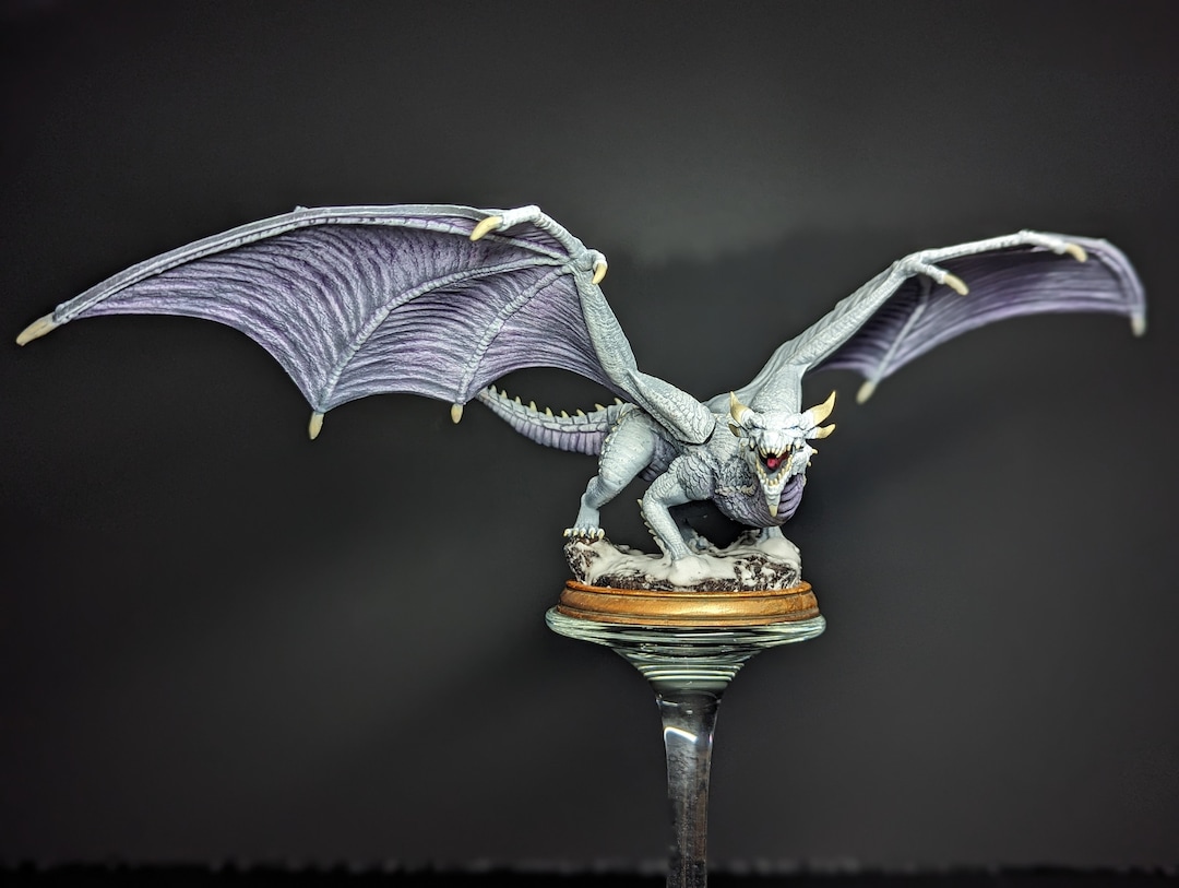 White Dragon Mini, Dragon Miniature, Dungeons & Dragons Monster, Adult ...