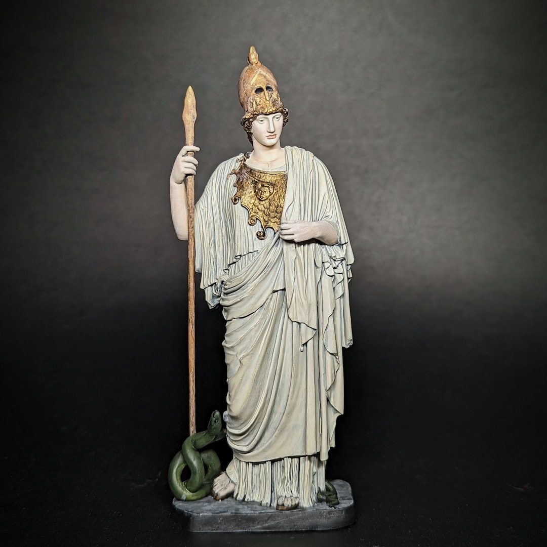 Athena Giustiniani Desktop Figure, Hand Painted Ancient Greek Figurine ...