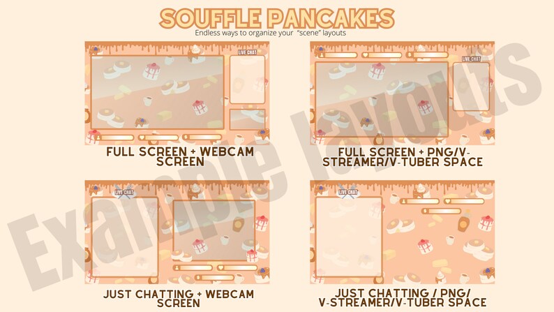 Souffle Pancakes Twitch / Stream Overlay / Fluffy Pancakes / Japanese ...