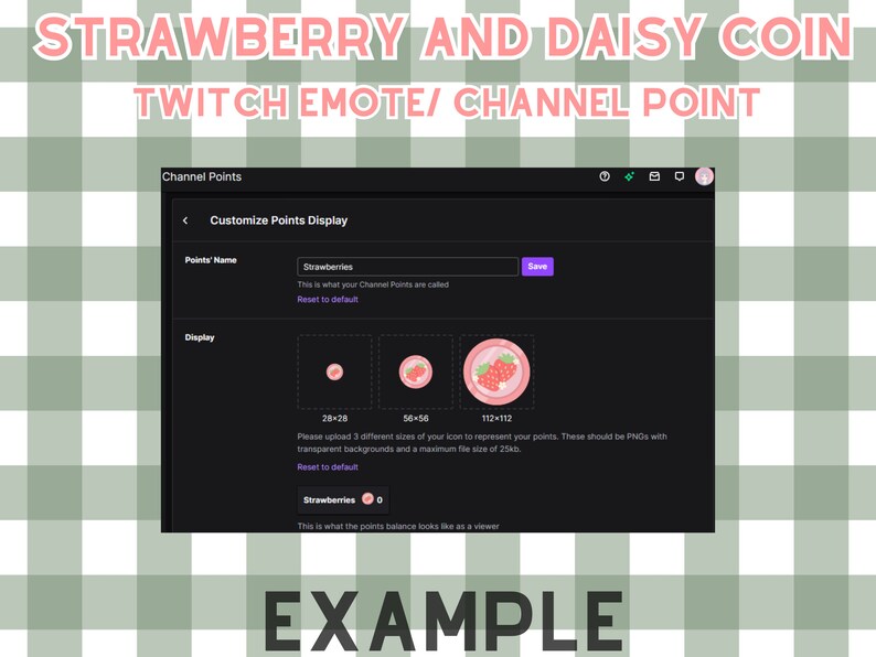 Strawberry and Daisy Coin / Twitch Emote / Channel Point - Etsy