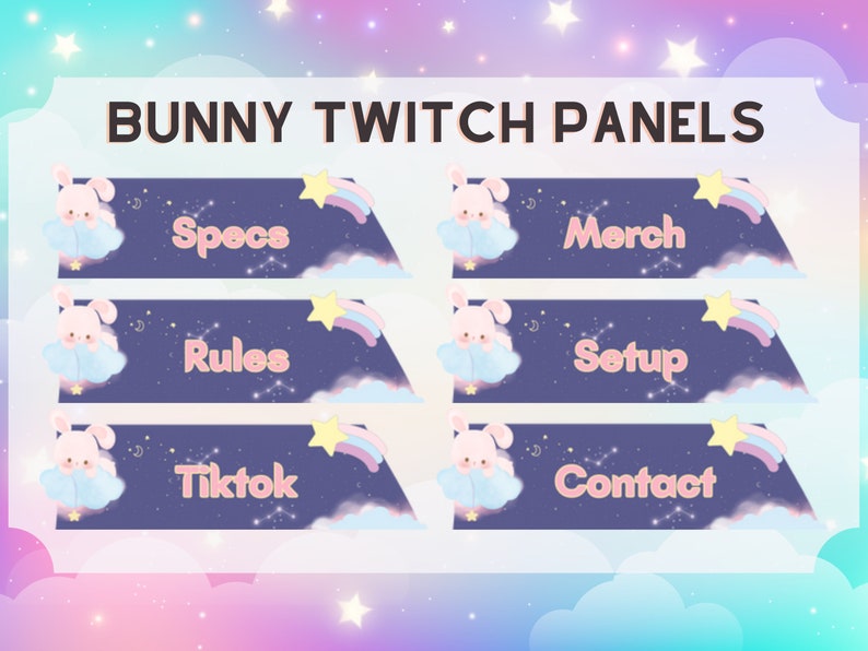 Bunny Twitch Panels / Cute Twitch Panels / Stream Overlay / Custom ...