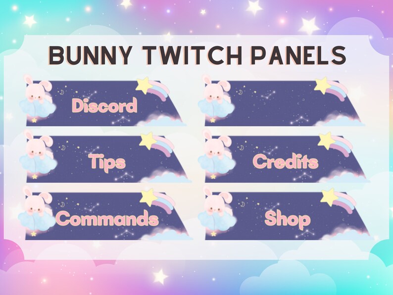 Bunny Twitch Panels / Cute Twitch Panels / Stream Overlay / Custom ...