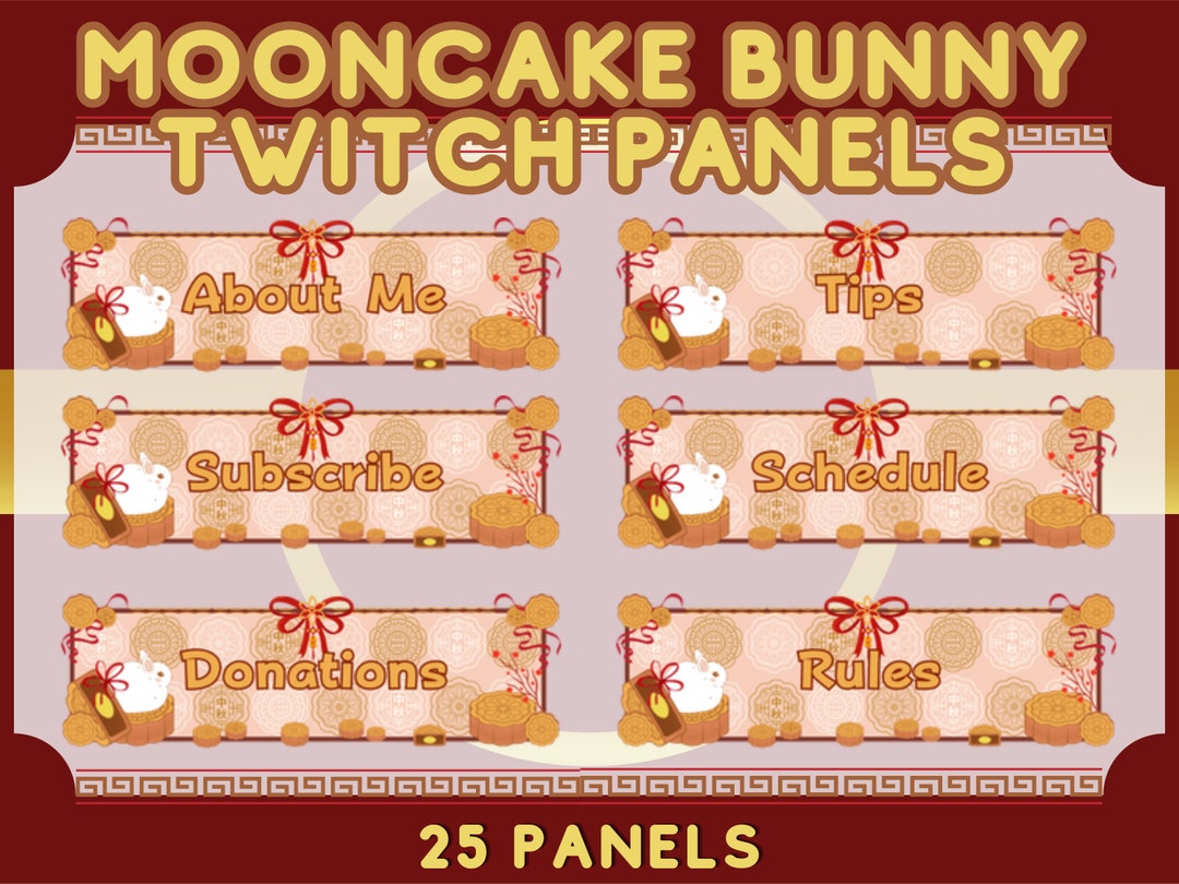 Mooncake Bunny Twitch Panels / Twitch Overlays - Etsy