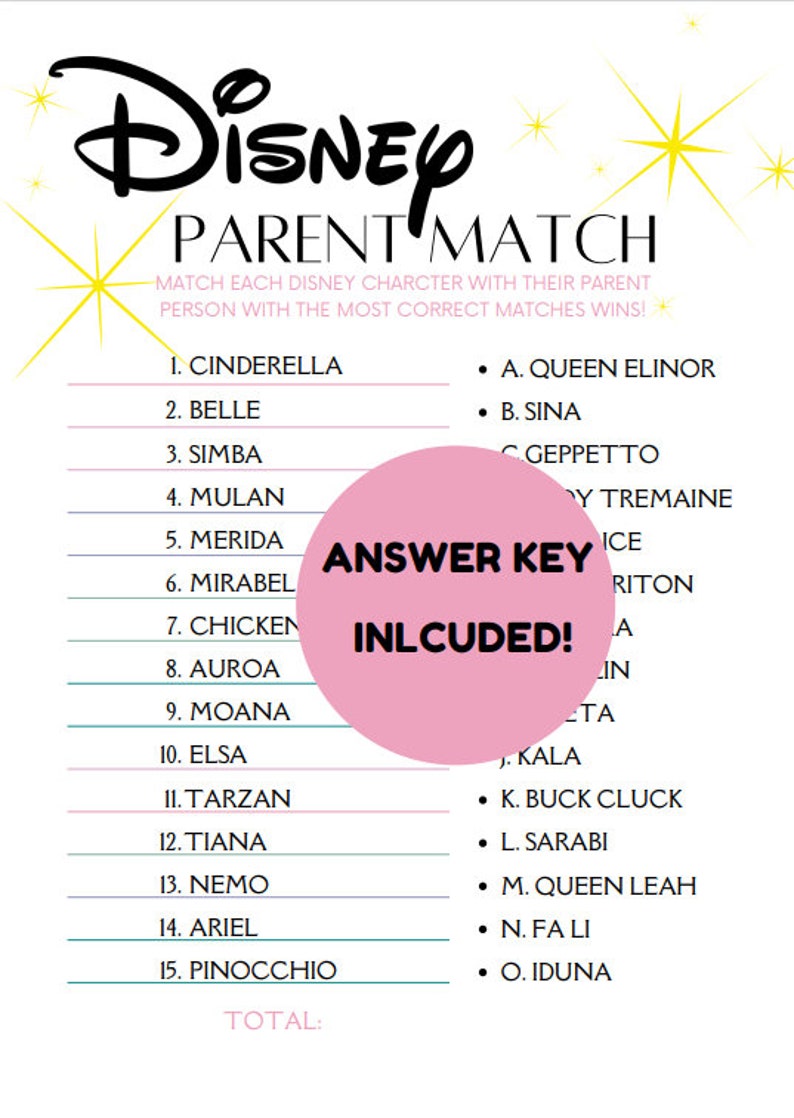 Parents Matching Baby Shower Game Card, Match Parents to Some of Your ...