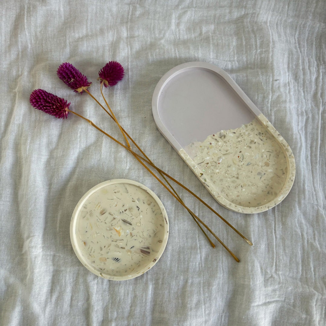 Coastal Coaster and Tray Set Made With Australian Shells Trinket Tray ...