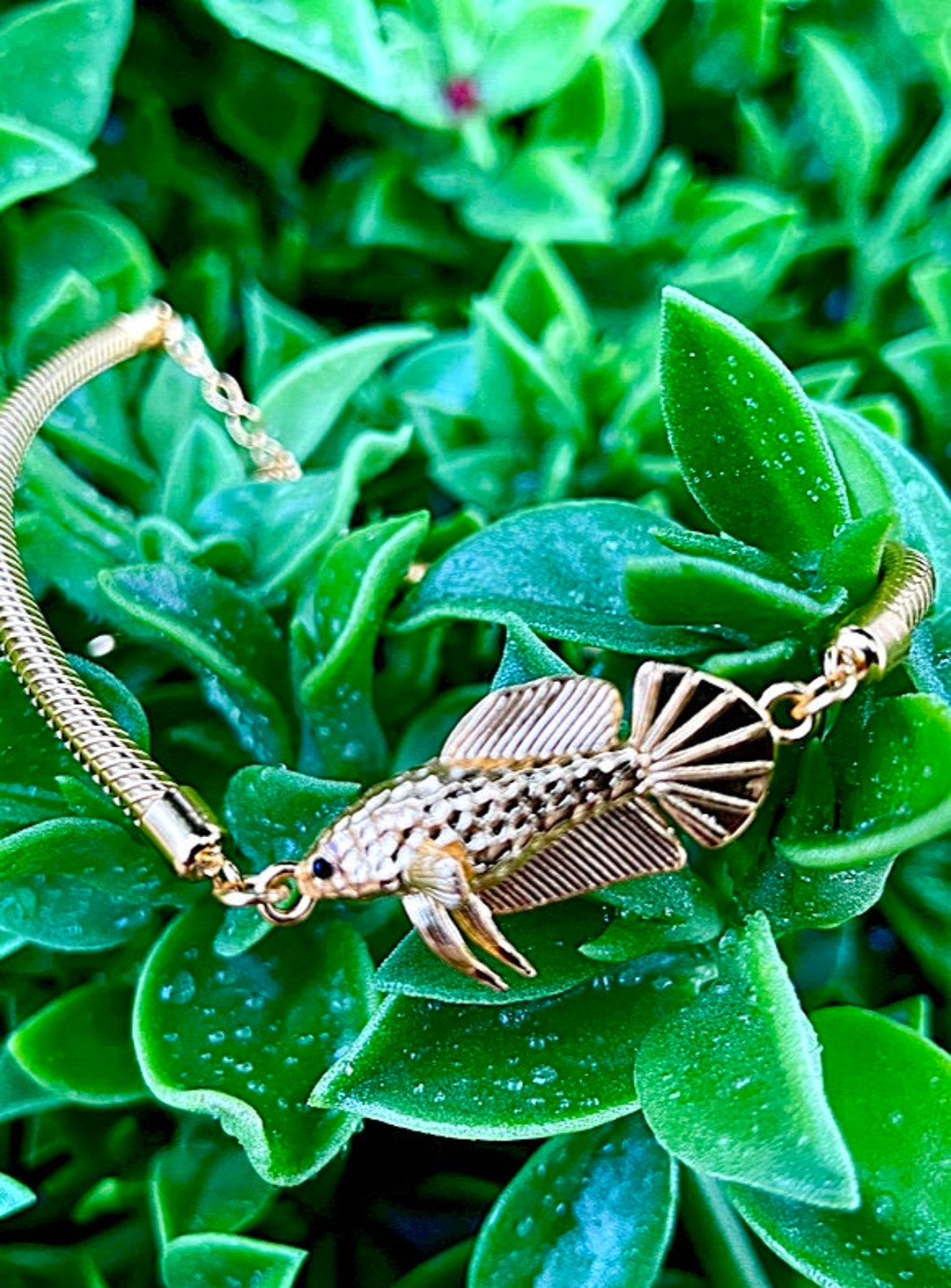 Sterling Silver Betta Fish Bracelet: Rose Gold, Yellow Gold Plated ...
