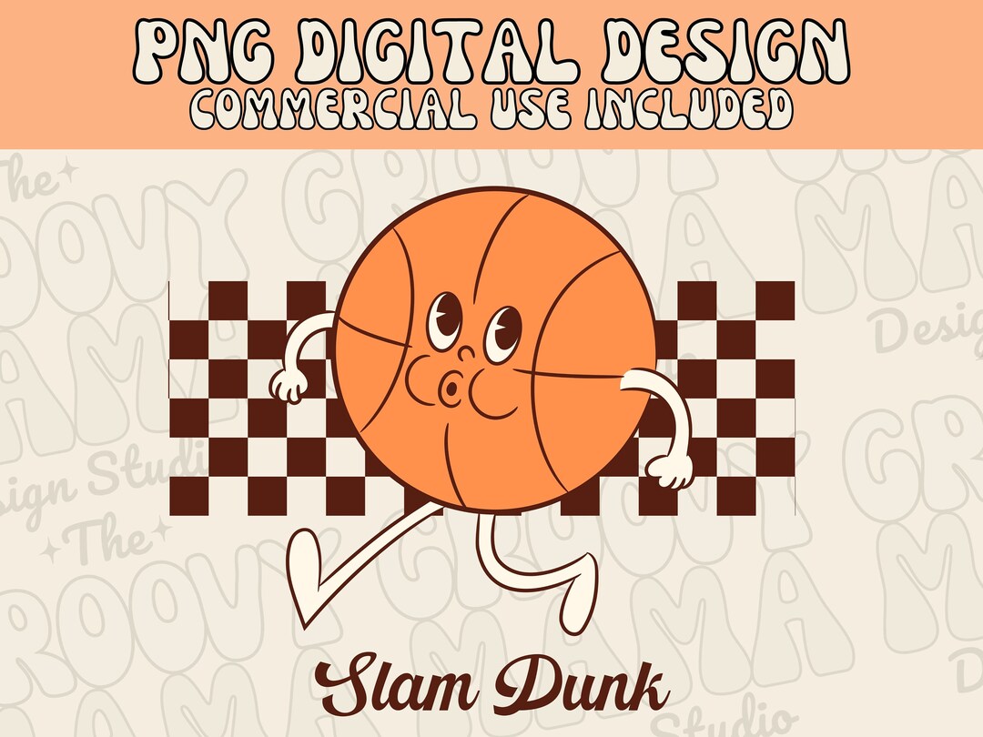 Slam Dunk PNG, Groovy Basketball Sublimation Design, Retro Sports Print ...