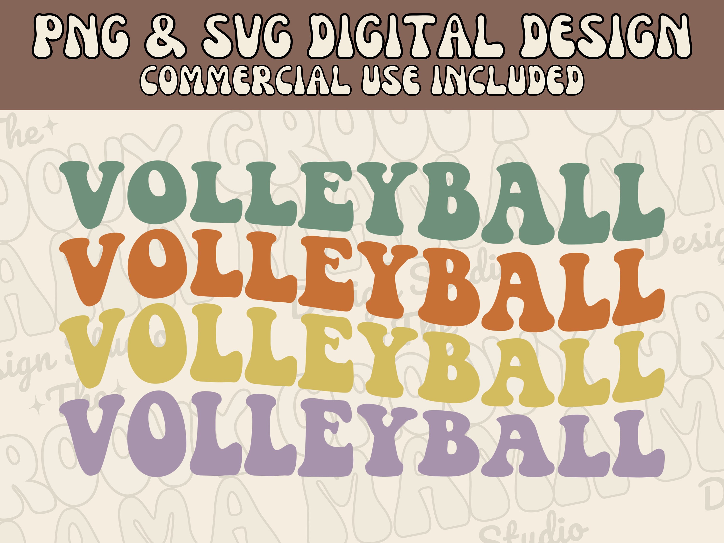 Volleyball Groovy PNG and SVG Cut File Sublimation Design, Retro ...